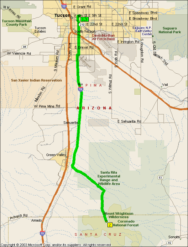 Madera Canyon Arizona Map